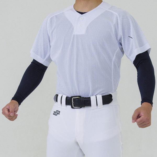 軽量で動きやすさにこだわった3Dユニフォーム2ボタンメッシュシャツ。【メーカー】エスエスケイ【商品名】ユニフォーム2ボタンメッシュシャツ【品番】PUST006M【カラー】【素材】ポリエステル100%