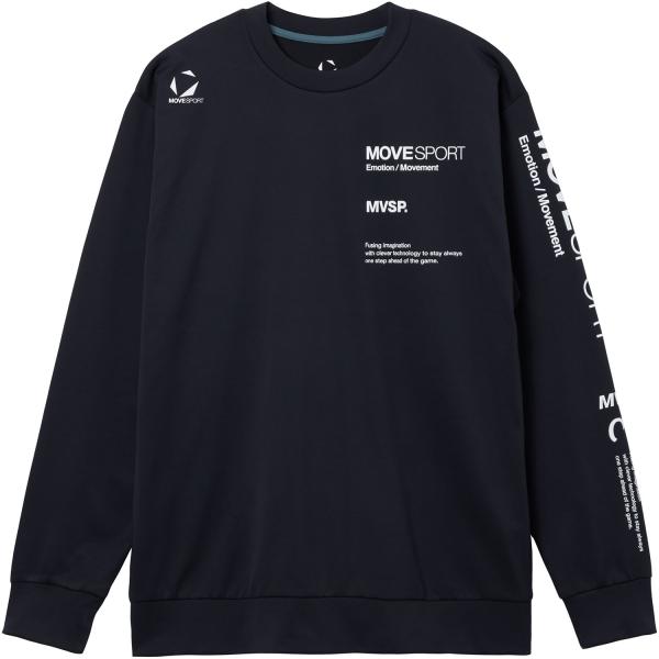 左胸と左袖にブランドロゴグラフィックをプリントした長袖シャツ。ウェアから受けるストレスを軽減した素材【S.F.TECH/エス.エフ.テック】を採用。表裏異なる生地組織によってウエア内のムレを軽減。【メーカー】ムーブスポーツ【商品名】ロゴ ナ...