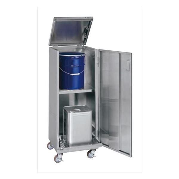 <<商品概要>>商品名： 一斗缶保管庫（ステンレスタイプ・移動式）型番： SU4-ITKERサカエコード： 083177JANコード： 4549347614410<<商品説明>>上段の収納物は...