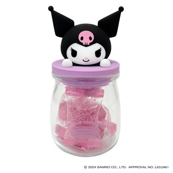 蓋からひょこっと顔を出した、サンリオキャラクターズのキャンディボトルが登場。イチゴ味のキャンディ入り。キャンディを食べ終わったあとは、小物を入れたりインテリアとして飾ったりして楽しむことができます。ギフトにもオススメです。商品サイズ：約H1...