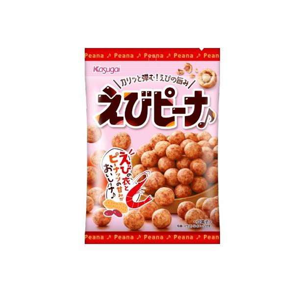 希望小売価格:200円×12袋　2,400円(税別)ピーナ♪に生まれ変わったえびピーナ♪。ピーナッツを丁寧に衣で包み、直火でじっくり焼き上げました。衣には贅沢に本物のえびを練りこんだ、素材の旨みが楽しめる心弾む♪おいしさです。※画像はあくま...