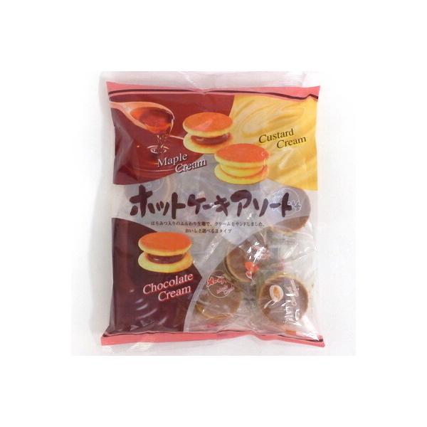 希望小売価格:350円×1袋（税別）ハチミツ入りのふんわり生地でクリームをサンド。チョコクリーム、カスタードクリーム、メープルクリームをひとくちサイズの生地でサンドした商品です。メープル、カスタード、チョコの３種類！個人的にメープルがオスス...