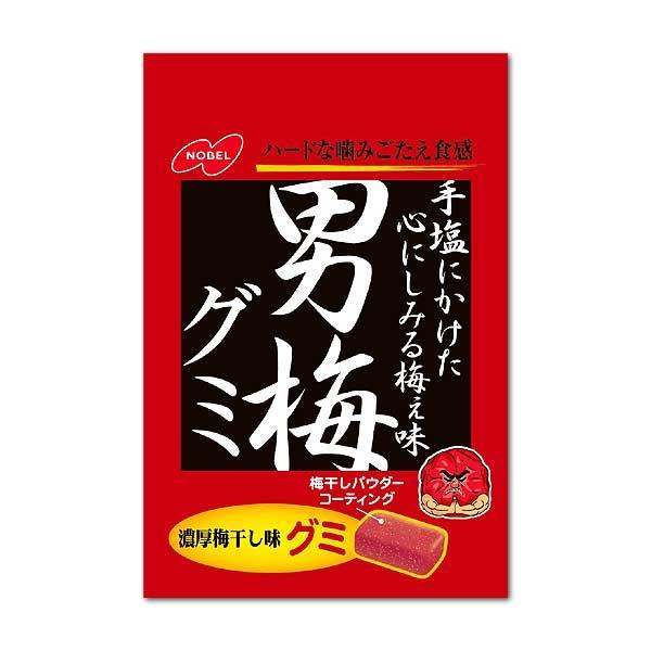 希望小売価格:140円×6袋入り12BOX　10,080円(税別)男梅の味わいを楽しめるグミが登場！ハードな噛みごたえのある食感で、噛むほどに梅干しの濃厚な味わいがしみ出すグミです。72袋：超大人買い！！※画像はあくまで参考画像となります。...