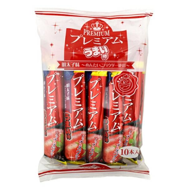 希望小売価格：250円(税別)：10本入り明太子味はガツンとくる味わいで後味が明太子の辛さが舌に残ります。プレミアムなオトナ向けの味わいをご賞味ください！ 大人は「日本酒」と一緒に。子供たちも、おやつにどうぞ。。。 内容量：10本原材料：コ...
