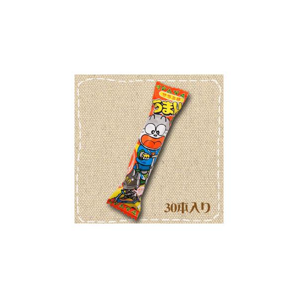 希望小売価格：15円×30本入り　450円（税別）駄菓子の定番人気シリーズ、やおきんの「うまい棒」！棒型タイプのサクサクスナックと、定番品から風変わり品までバリエーション豊かな味つけが人気♪30本入り大人買い！独特のジューシーさを持つサラミ...