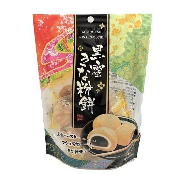 希望小売価格：280円×24袋（税別）黒蜜入りペーストをマシュマロとお餅でふんわりと包み、きな粉をまぶした、お餅のお菓子です。コクのある黒蜜を香ばしいきな粉餅で包みました。お餅と黒蜜の間にマシュマロを挟み込むことでふわふわ食感を実現。一口サ...