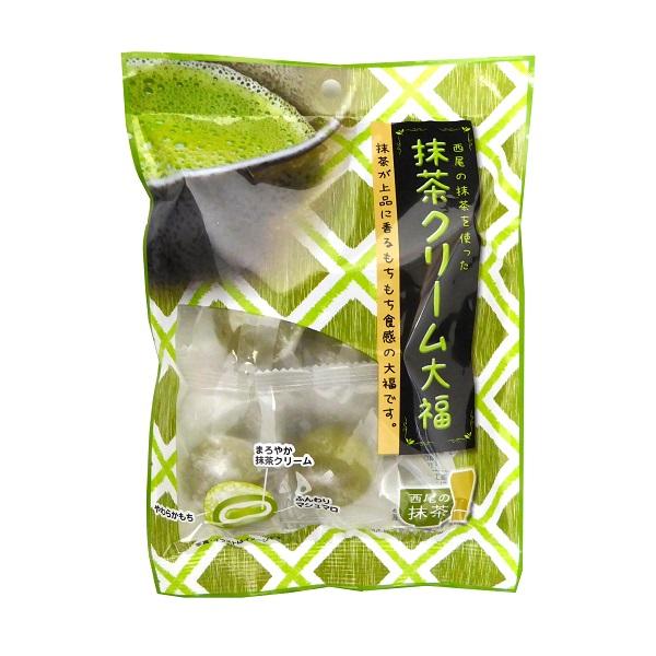 ★代引きは不可となります。希望小売価格:280円×120袋　33,600円（税別）西尾の抹茶を使った「抹茶クリーム大福」１つ１つ個装なので、みんなで仲良く小分けできます。抹茶が上品に香るもちもち食感の大福です。一口サイズで食べやすい！！個包...