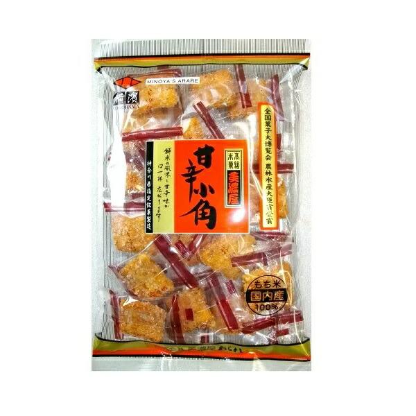 希望小売価格:230円(税別)「美濃屋あられ　甘辛小角（62g）」香りよいお醤油にざらめの砂糖をからめ、上品な味に仕上げました。餅米の風味と甘辛味をお楽しみください。※画像はあくまで参考画像となります。※輸送中におせんべいが割れる事もありま...