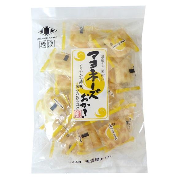 希望小売価格:230円(税別)国産もち米使用、マヨネーズの深みのあるこくとまろやかな酸味が後を引くおかき。大人から子供まで幅広い人気の商品。※画像はあくまで参考画像となります。※輸送中におせんべいが割れる事もありますので、ご了承の上、お買い...