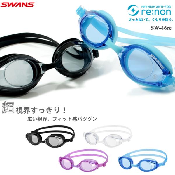 【中級】フィットネスゴーグル　SW-46re■カラー ＳＭＢＫ：スモーク×ブラックＣＬＡ：クリア×クリアＬＡＶ：ラベンダー×クリアラベンダーＢＬＣＢ：ブルー×クリアブルーアイカップ／ポリカーボネートクッション／抗菌シリコーンベルトアジャスタ...
