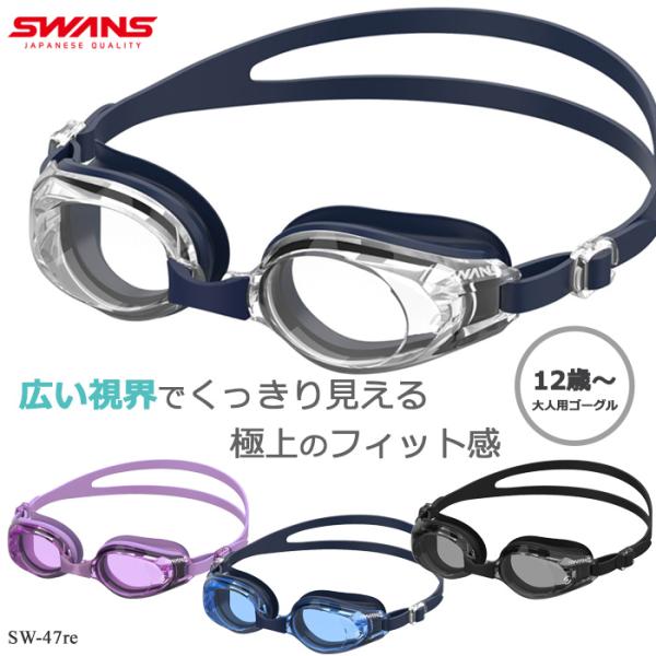 【中級】フィットネスゴーグル　SW-47re■カラー CLA：クリア×ネイビー （88％）LAV：ラベンダー×ラベンダー （65％）NAV：ネイビー×ネイビー （33％）SMBK：スモーク×ブラック （24％）※可視光線透過率の数値が高けれ...