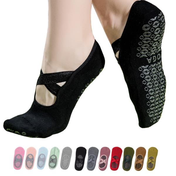 メール便送料無料 ヨガ 靴下 ソックス レディース 2タイプ シンプル ヨガウェア グッズ 滑り止め付 おしゃれ かわいい 無地 クラシカル ヨガくつ下 ピラティス エクササイズ フィットネス ストレッチ 体操 ダンス バレエ コットン ゴ...