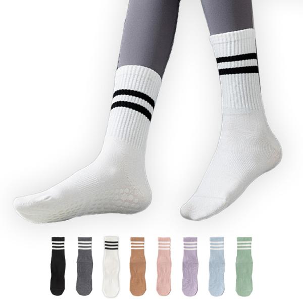 メール便送料無料 ヨガ ソックス 滑り止め ヨガ 靴下 レディース つま先あり ヨガウェア リブ クルーソックス ピラティスソックス トレーニングソックス ホットヨガ エクササイズ ランニング ダンスソックス バレエ スポーツ ジム バイカ...