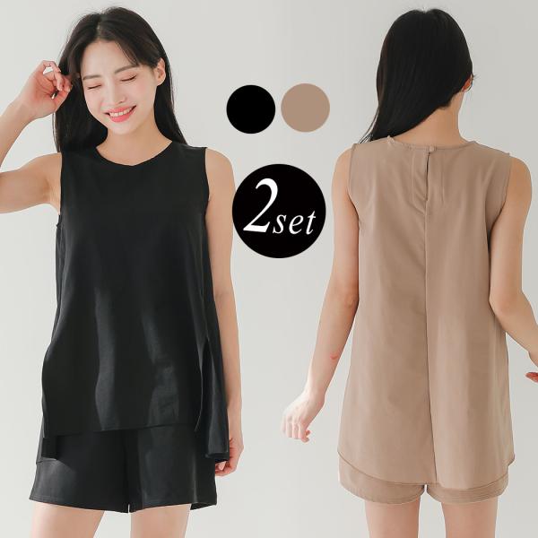 送料無料 翌日配達 あすつく体型カバー水着 洋服みたいなラッシュガードセット バックボタン 上下 2点セット 30代 40代 50代 ママ水着 セパレート 動きやすい ショートパンツ こなれ感 ウエスト 調節 お腹まわり カバーアップ■セッ...