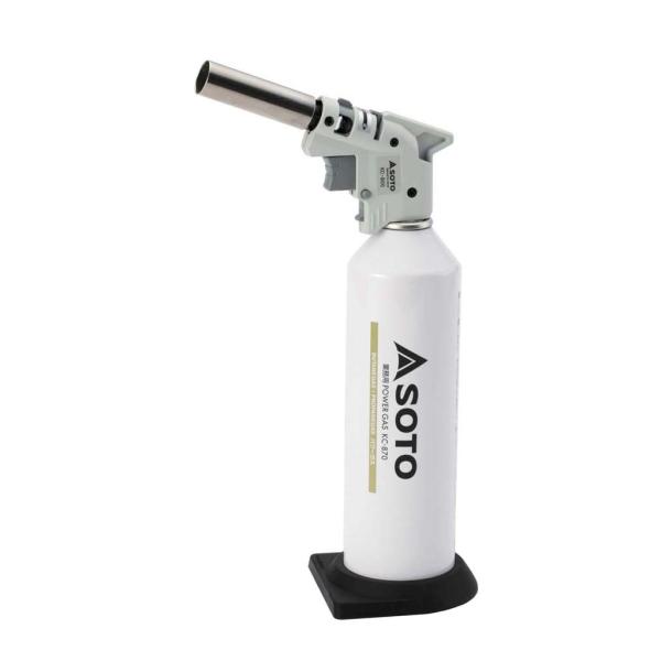 ※本体のみの販売で、ボンベは付属しておりません。別売のパワーガス KC-870をご使用ください。片手で操作できるトリガー式、握れば点火、離せば消火ガスのON、OFFスイッチと火力調整ツマミが独立しているので、いつでもお好みの火力で点火可能空...