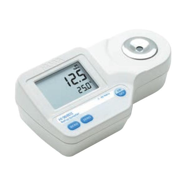 型式：HI96801品名：デジタル屈折計（糖度計）測定範囲（検出単位）：Brix 0.0〜85.0％ Brix（0.1％ Brix） 温度：0.0〜80.0℃（0.1℃）精度@25℃：Brix ±0.2％温度：±0.3℃校正：水（蒸留水、精...