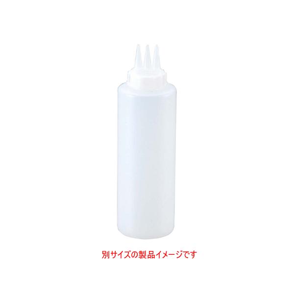3ツ穴カラーキャップディスペンサー ホワイト外寸：φ70×H230mm容量：720ml材質：ポリエチレン●マヨネーズ等を格子模様にかけることができます。※先端はカットされておりません。