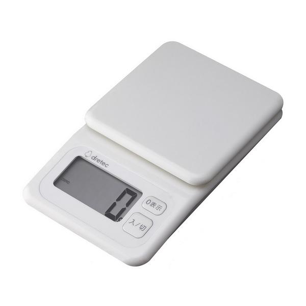 型番：KS-725WTひょう量：2kg最小表示1g本体寸法：110×176×H32mm計量皿寸法：110×110mm電源：単4乾電池2本付製品重量：230g●起動時間わずか約1.5秒●表示が見やすい大画面（約W60×H30mm）●押しやすい...