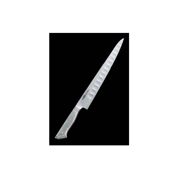 刃渡：30cm全長：443mm重量：280g背厚：2.0mm両刃タイプ　庖丁は右仕様となります。＜Mタイプの特長＞衛生的で耐久性の高いステンレスハンドルです。手入れが簡単でサビにくく、においもつきません。バランスは従来のグレステンを継承にし...