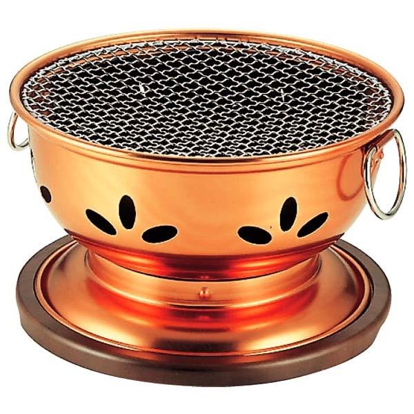 外寸：φ260×H160mm木台：φ300●木台・網付●水コンロ式で煙が少ないコンロです。※アルミ炭火コンロ用アミ(商品コード：e4406920)