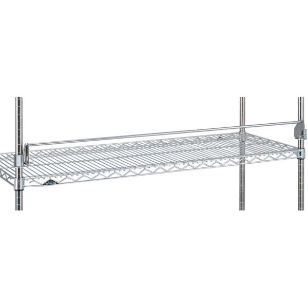 FL1820S　間口1,820専用バー材質：SUS304ステンレス取付金具材質：アルミ●物品の落下を防止する。●バーを手前に倒せる設計。物品の出し入れがスムーズに行えます。●棚を組み立てた後でも取り付け可能