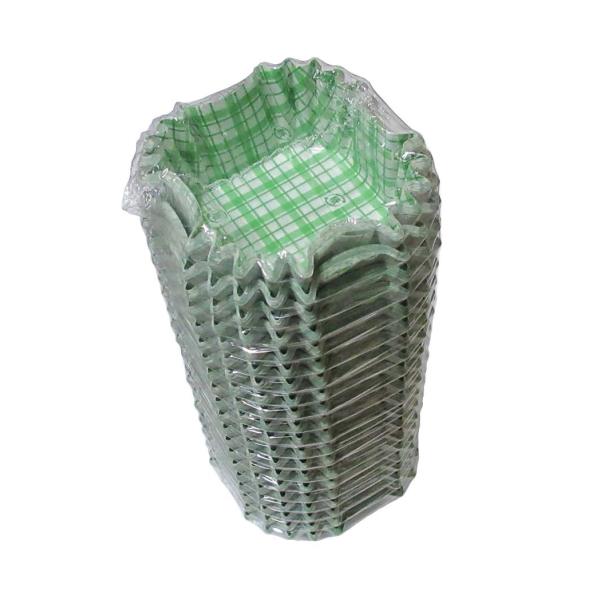 正角　底径60×60×高さ30mm材質：紙＋PET耐熱温度：180℃厚み：70ミクロンレンジ使用可
