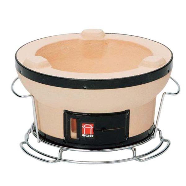 外径：258mm高さ：160mm材質：珪藻土付属品：ステン火皿、クロームメッキ台●コンロと鍋のすき間から空気を供給し炭火の燃焼を助けます。ジンギス鍋と組み合わせ　ますと余分な脂肪を除きおいしいヘルシーなお肉料理が楽しめます。