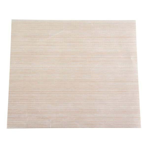 サイズ：495×350mm厚さ：125ミクロン材質：ガラス繊維にフッ素樹脂含浸耐熱温度：−100〜260℃・オーブン、レンジ使用可