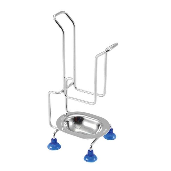 320外寸：88×96×H203mm有効内寸：φ52mm重量：119g本体・受皿材質：18-8ステンレス吸盤材質：PVC●ボトルが常に下を向いている為、いつでも素早く作業に移れます。●ボトルを下に向けて振る動作が不要な為、マヨネーズやケチャ...