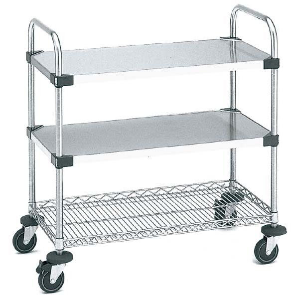 NUTT4U-2S 幅911×奥行614×H963mm棚板材質：クロームメッキ（抗菌クリアコーティング） ポール材質：18-8ステンレスキャスター：φ100mm 4輪自在エラストマー車 対角ストッパー付