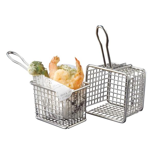 外寸：102×102×H75mm材質：ステンレス●揚げ物、フライドポテトなどの器として。