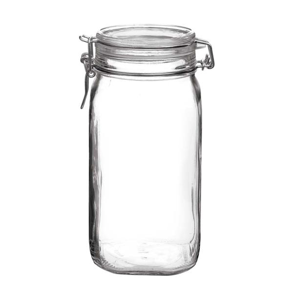 容量：1,500cc外寸：106×106×H220mm原産国：イタリアパッキン付●手作りジャム等の保存に便利です。●店内メニューのテイクアウト用としてお使いいただけます。BormioliRocco(ボルミオリ・ロッコ)ガラスならビネガーや塩...
