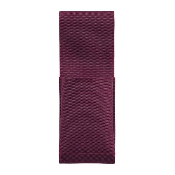 外寸：95×255mm本体材質：ナイロン（裏PVCコーティング）ハトメ材質：アルミ●制服のベルト・エプロンに直接取り付けられます。●マジックテープで簡単着脱（4.5cm幅までのベルト・紐に対応）