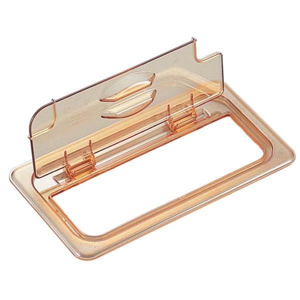 キャンブロ ホットパンカバー 切込ヒンジ付 1/6サイズ用材質：ポリサルフォン耐熱温度：−40〜180℃食器洗浄機対応●蓋が上に開くので、取り外さなくても中身を簡単に取り出す事ができます。●スプーンやレードルを差し入れたまま蓋を閉める事がで...