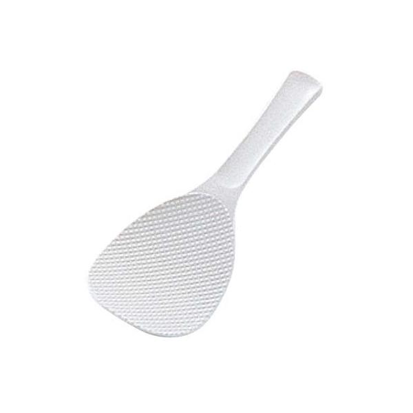 全長：21cm幅：71mm耐熱：120℃耐冷：-20℃材質：ポリプロピレン(Wエンボス加工)●Wエンボス加工により、ごはんがとってもつきにくいしゃもじです。●すくい部の表面に多数の特殊微細な凹凸部を形成する事により、　ご飯を付着しにくくして...