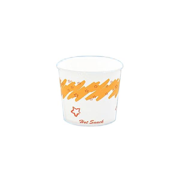 ホットスナック8オンス 04875（50枚入）サイズ：φ90×81mm材質：ヴァージンパルプ●スナック菓子やポテトなどを入れるのに最適です。