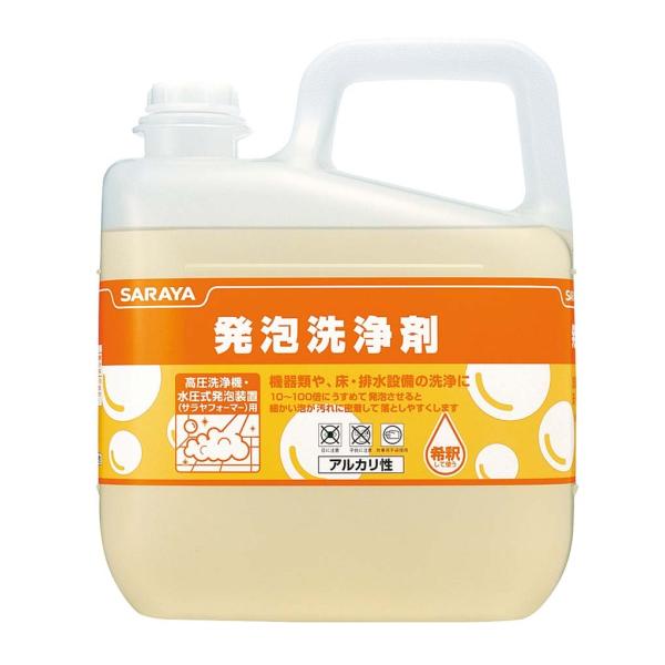 アルカリ性使用量(目安)：10〜100倍希釈●高い発泡力があり、泡に安定性に優れています。●排水設備・機械や床の洗浄にご使用いただけます。厨房内設備【排水設備・床・グリストラップ】洗浄剤