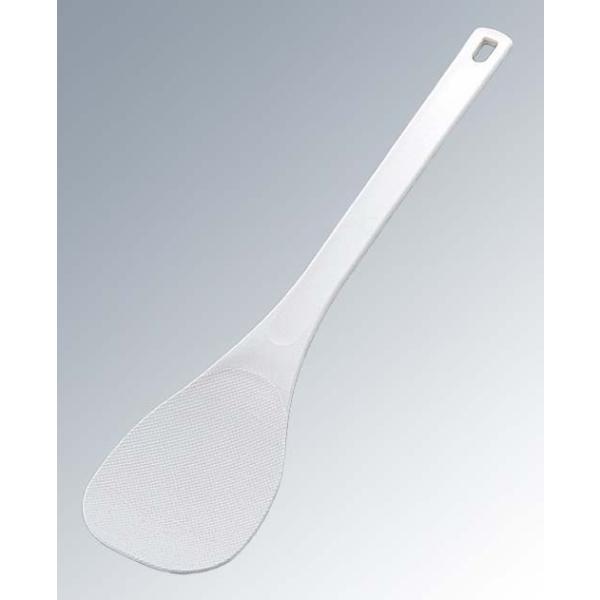 全長：60cm幅：140mm耐熱：120℃耐冷：-20℃材質：ポリプロピレン(Wエンボス加工)●Wエンボス加工により、ごはんがとってもつきにくいしゃもじです。●すくい部の表面に多数の特殊微細な凹凸部を形成する事により、　ご飯を付着しにくくし...