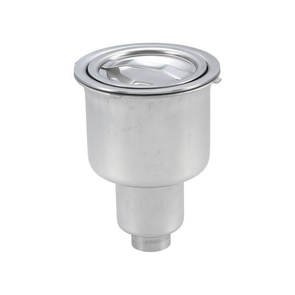 型番：TO-301排水：1.1/2吋（内ネジ） G(PF)1.1/2吋オーバーフロー：なし材質：SUS304ステンレスサイズ：図面参照※パッキン枚数：ゴムパッキン2枚、シートパッキン1枚※塩素系の薬品には使用しないで下さい。※排水トラップ（...