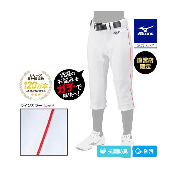 強い伸びるは当たり前、防汚と抗菌防臭機能をプラス。サイドに4mmライン加工入りなのですぐに試合でも使用可能！カラーはネイビー、パステルネイビー、レッドの3色からお選びいただけます