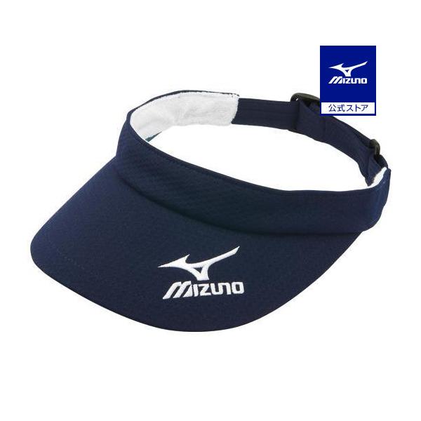 ミズノランバードマーク刺繍がポイント。シンプルなデザインのサンバイザー。