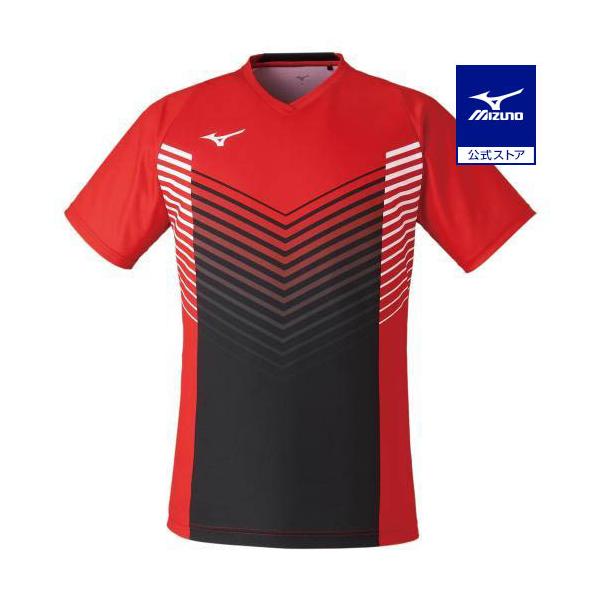 中心に向かったバイアスラインとカラーブロックのデザイン、動きやすさと吸汗速乾が特徴のゲームシャツ。