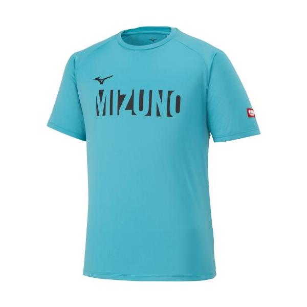 MIZUNOがシンプルに配置されたプリントデザインのJTTAワッペン付きゲームシャツです。