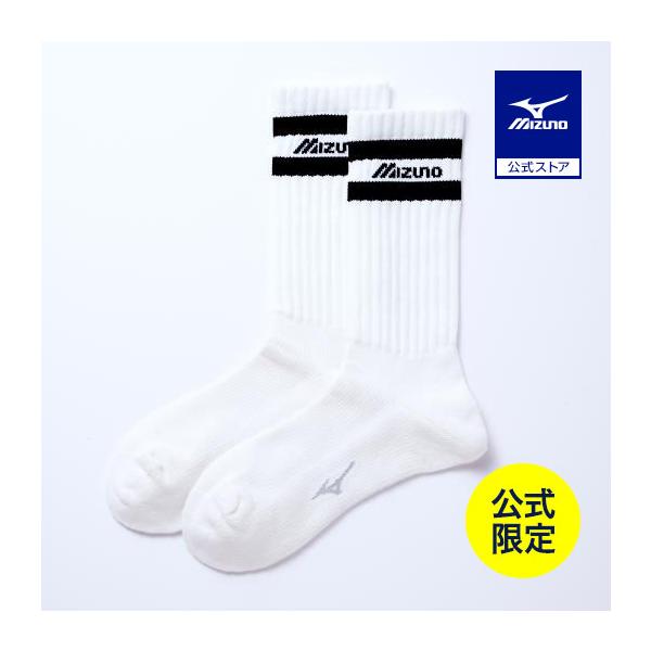 ドライベクター×抗菌防臭加工綿糸を使用した、ライン＋ロゴ入りレギュラー丈底パイルソックス。