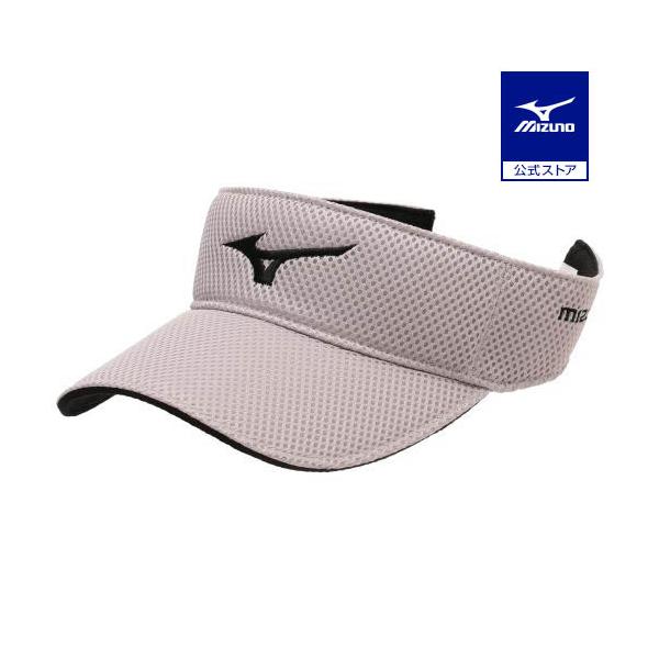 通気性に優れ蒸れにくいメッシュ素材のバイザー。フロントにロゴ刺繍、サイドのMIZUNOロゴも刺繍を施したバイザー。通気性に優れ蒸れにくいメッシュ素材を使用しており夏のゴルフにお勧めです！アジャスター機能付き。