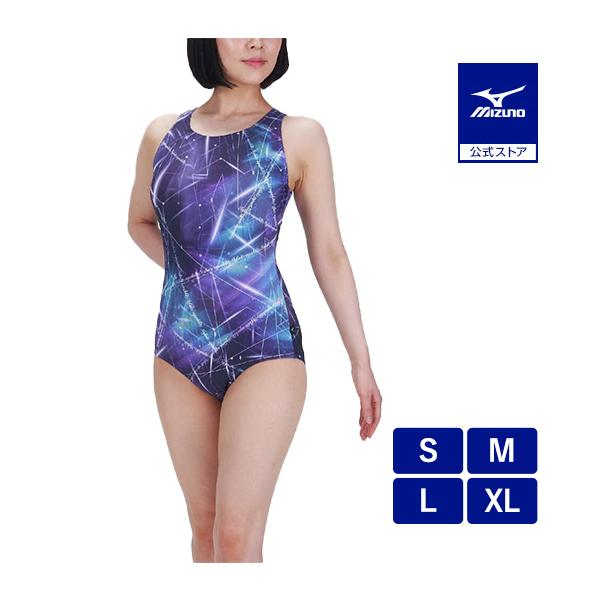 Fitnessプールで歩くことを楽しむフィットネス水着です。夜空に輝くオーロラをイメージしました。
