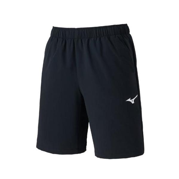 トレーニングクロスハーフパンツストレッチ撥水布帛素材のスイムアパレルです。どの色にも合わせやすいブラック単色デザイン