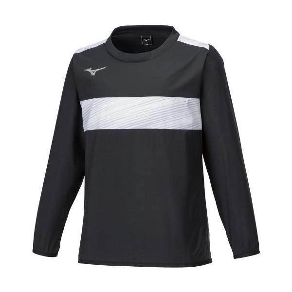 シンプルながら、昇華プリントのグラフィックでアクセントをつけたピステシャツ。ジュニアサイズ。撥水性を備え、雨風の中でも活躍します。細かな体温調節にも活躍し、1着持っていると便利です。