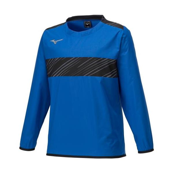 シンプルながら、昇華プリントのグラフィックでアクセントをつけたピステシャツ。ジュニアサイズ。撥水性を備え、雨風の中でも活躍します。細かな体温調節にも活躍し、1着持っていると便利です。