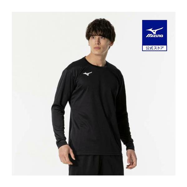 シンプルなデザインで背面のMIZUNOロゴがポイントの長袖シャツ一部カラー3XLサイズまで展開。